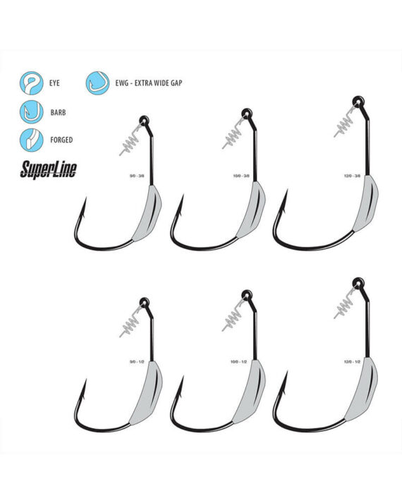 Superline Spring Lock Monster, Weighted - Gamakatsu USA Fishing Hooks